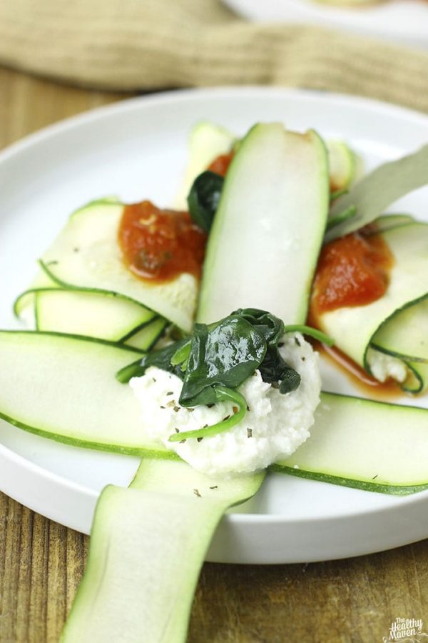 Spinach and Ricotta Stuffed Zucchini Ravioli - The Healthy Maven