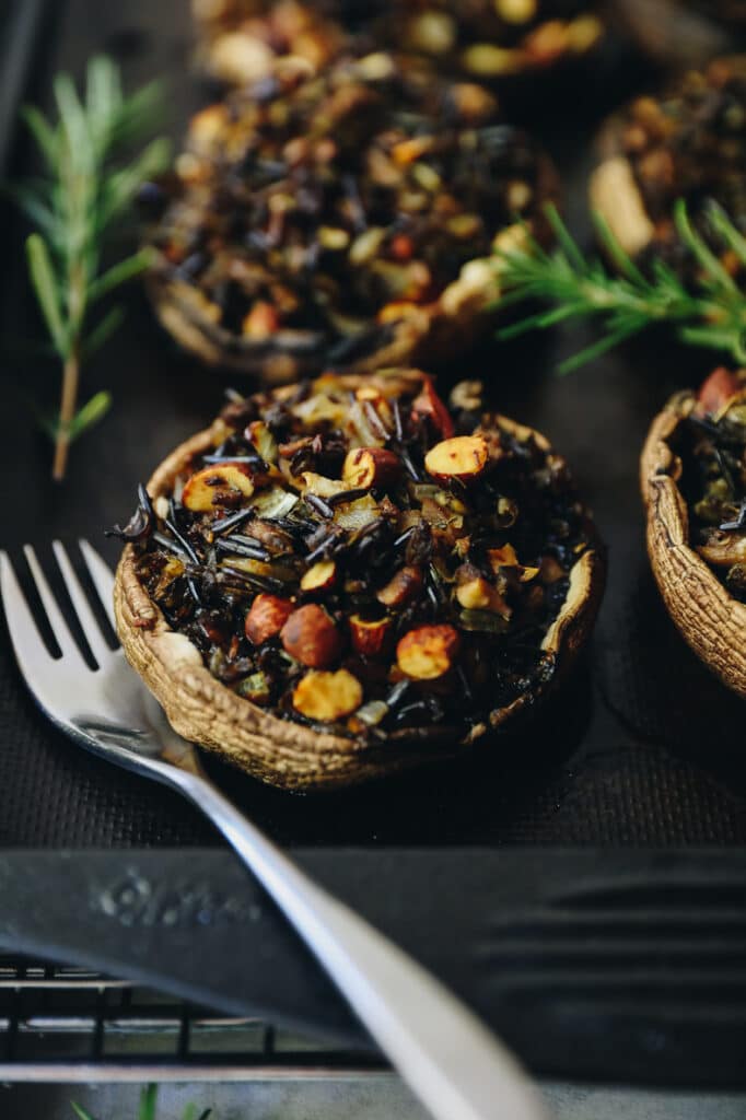 Wild Rice Stuffed Portobellos - The Healthy Maven