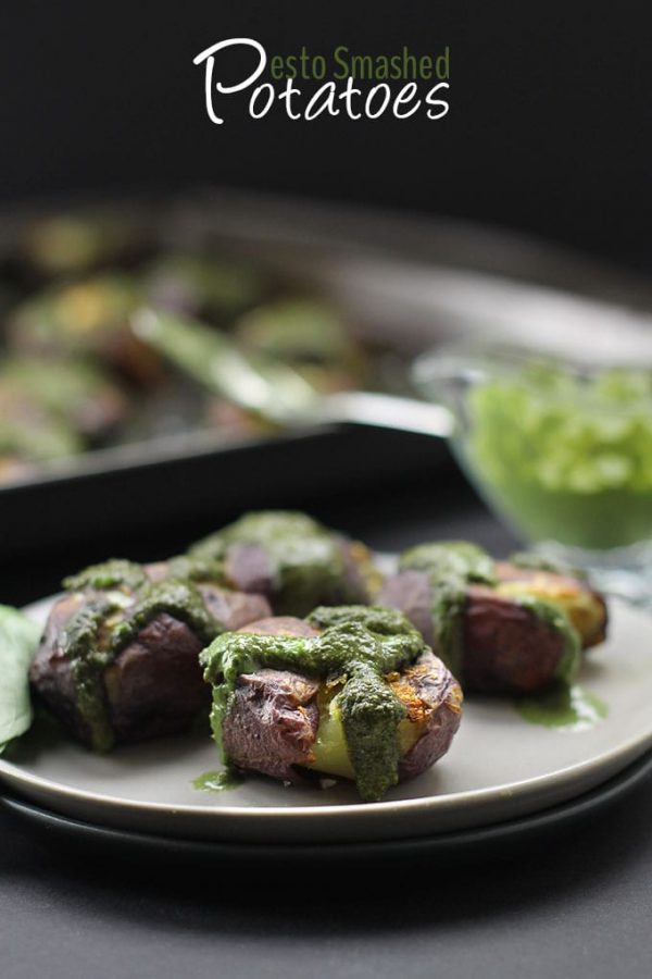 Pesto Smashed Potatoes - The Healthy Maven