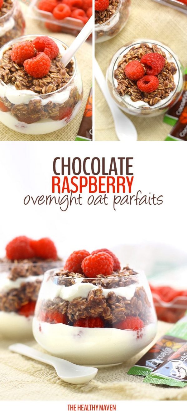 Chocolate Raspberry Overnight Oat Parfaits