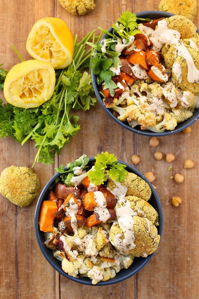 {VIDEO} Baked Falafel Buddha Bowls - The Healthy Maven