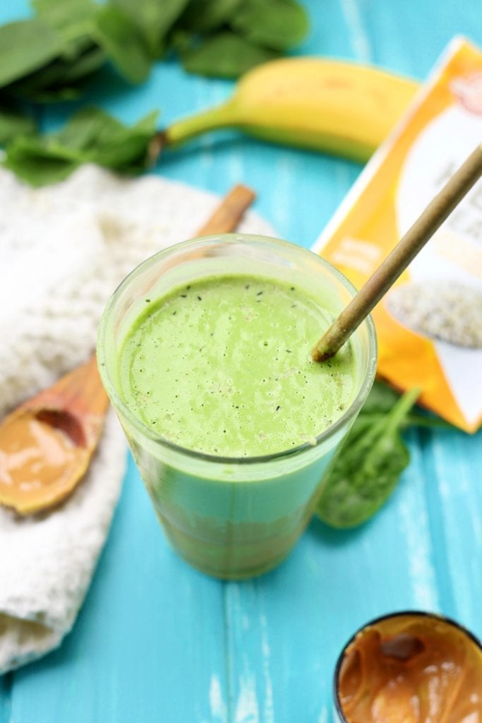 Peanut Butter Hemp Green Smoothie - The Healthy Maven