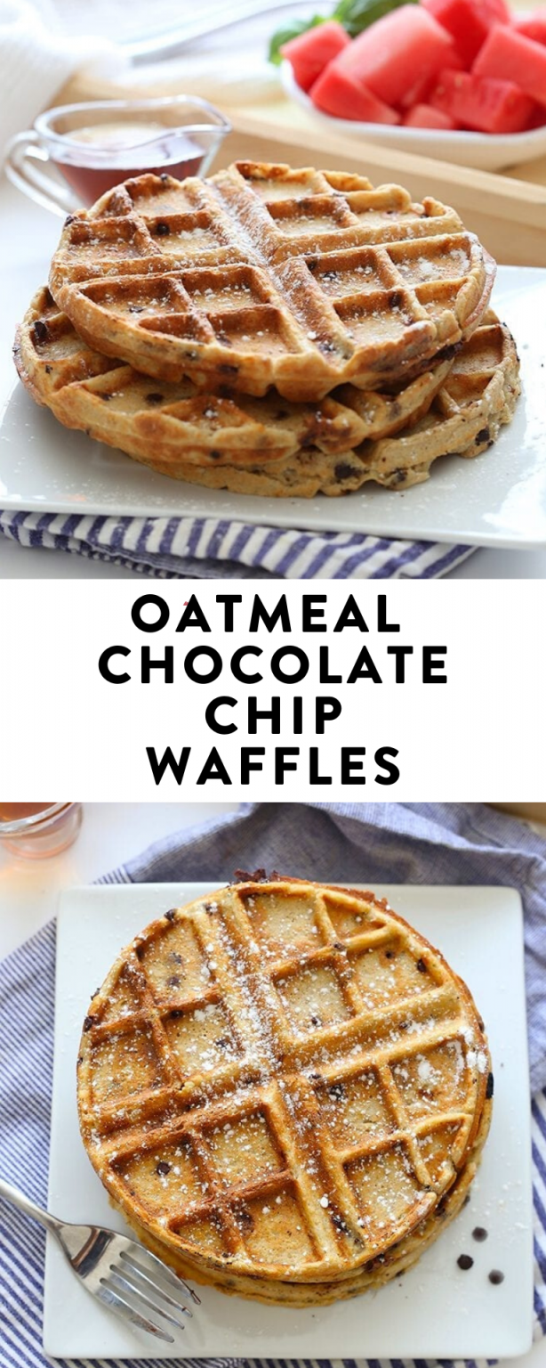 Oatmeal Chocolate Chip Waffles - The Healthy Maven