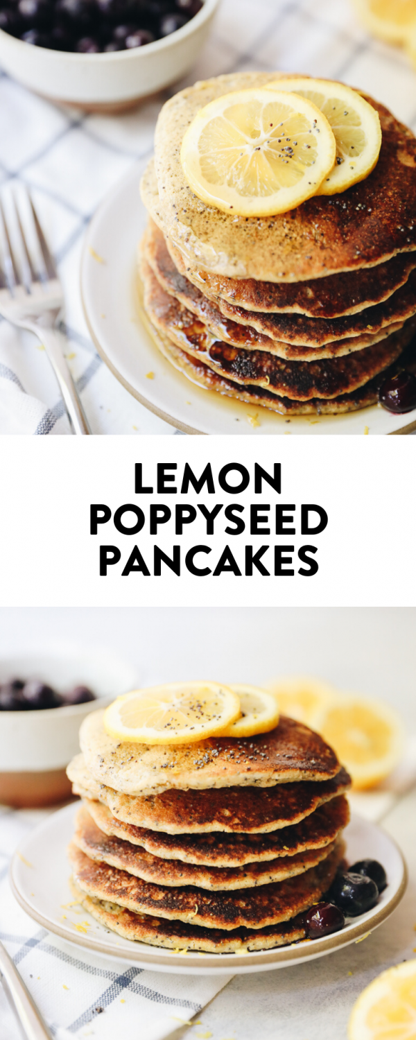 Lemon Poppyseed Pancakes [with Oat Flour] - The Healthy Maven