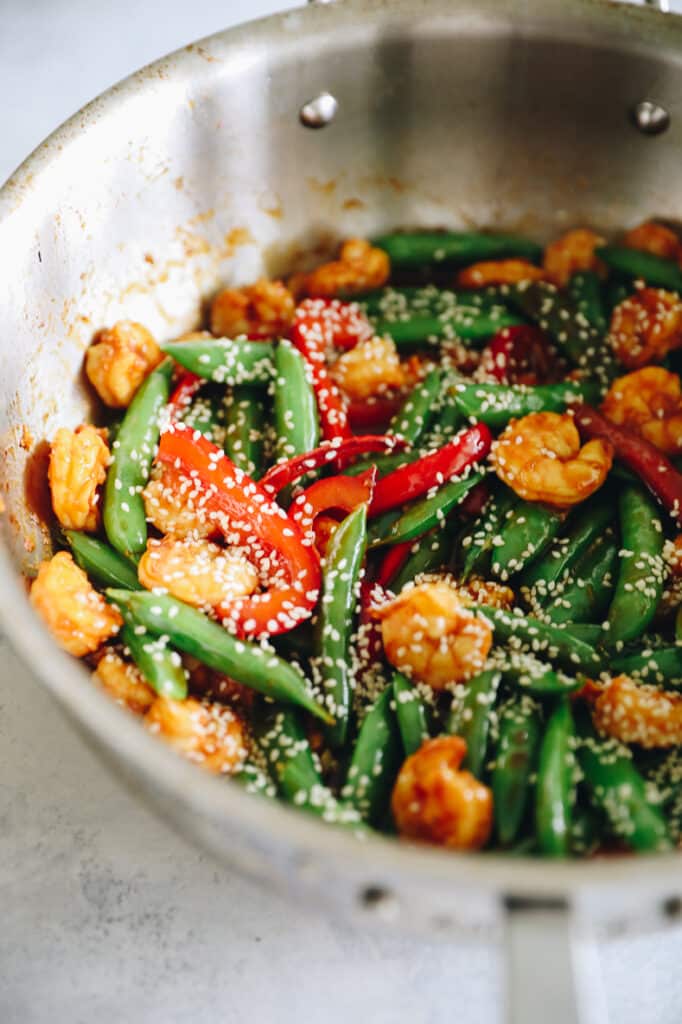 Spicy Sesame Shrimp and Veggie Stir Fry - The Healthy Maven