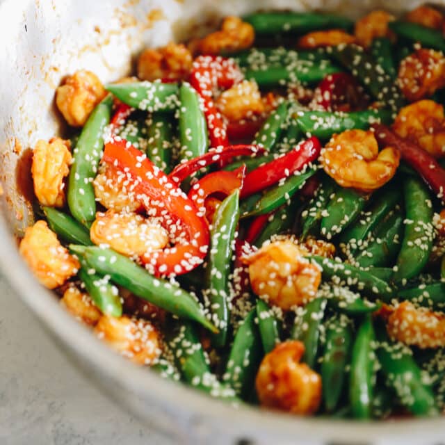 Spicy Sesame Shrimp and Veggie Stir Fry - The Healthy Maven