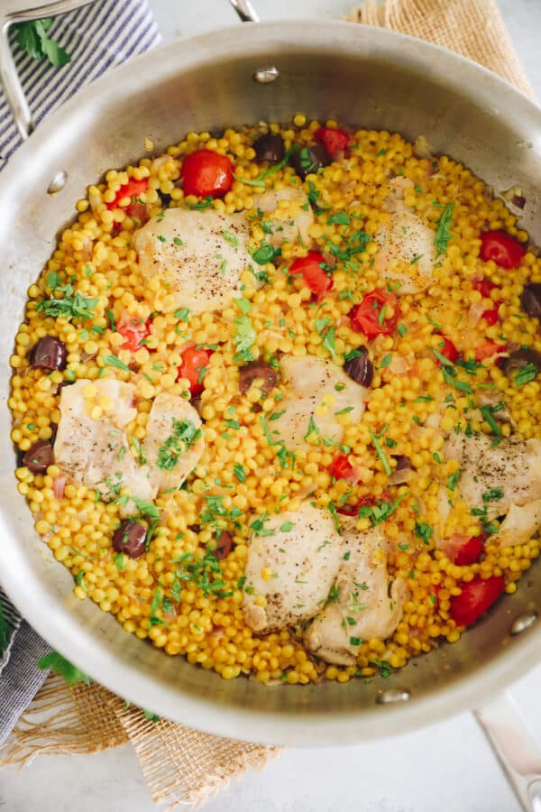 One-Pot Israeli Chicken and Couscous - The Healthy Maven