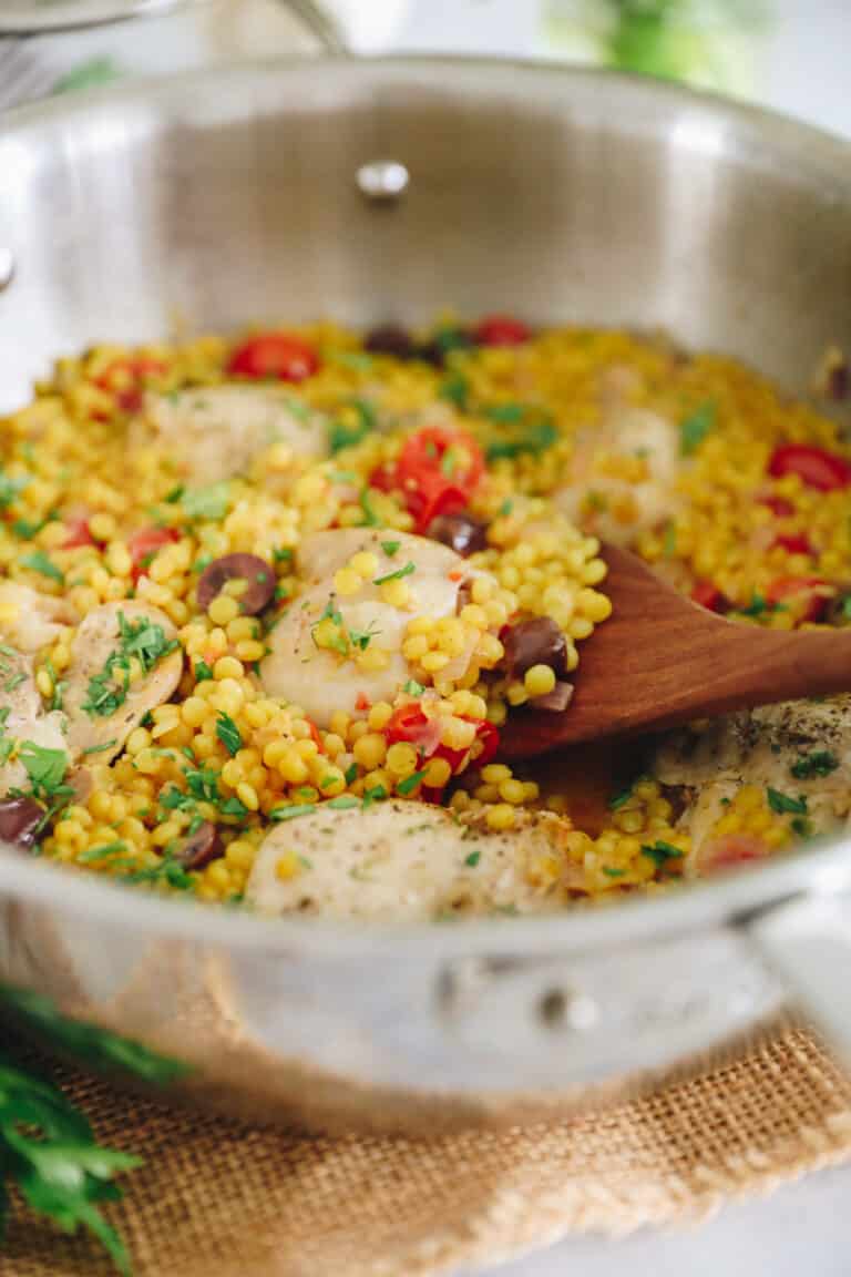 One-Pot Israeli Chicken and Couscous - The Healthy Maven