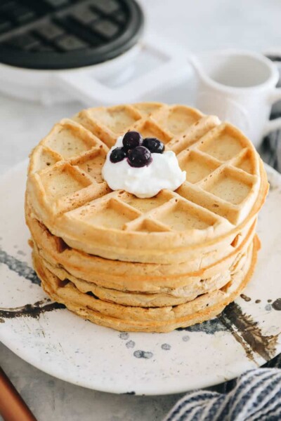 Crispy Protein Waffles [15 grams per serving!] - The Healthy Maven