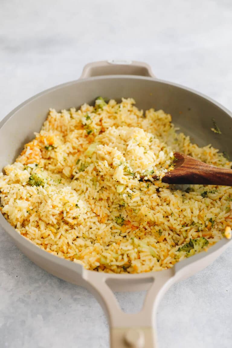 One-Pan Cheesy Rice with Broccoli - The Healthy Maven