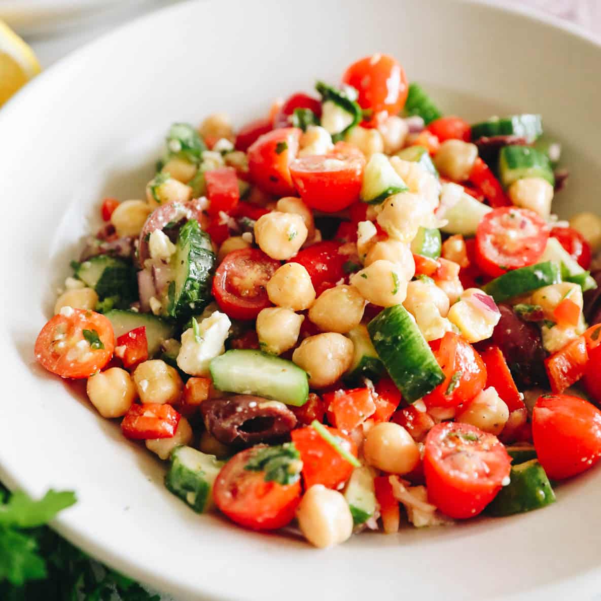Mediterranean Chickpea Salad Recipe The Healthy Maven Mediterranean Chickpea Salad Recipe The Healthy Maven