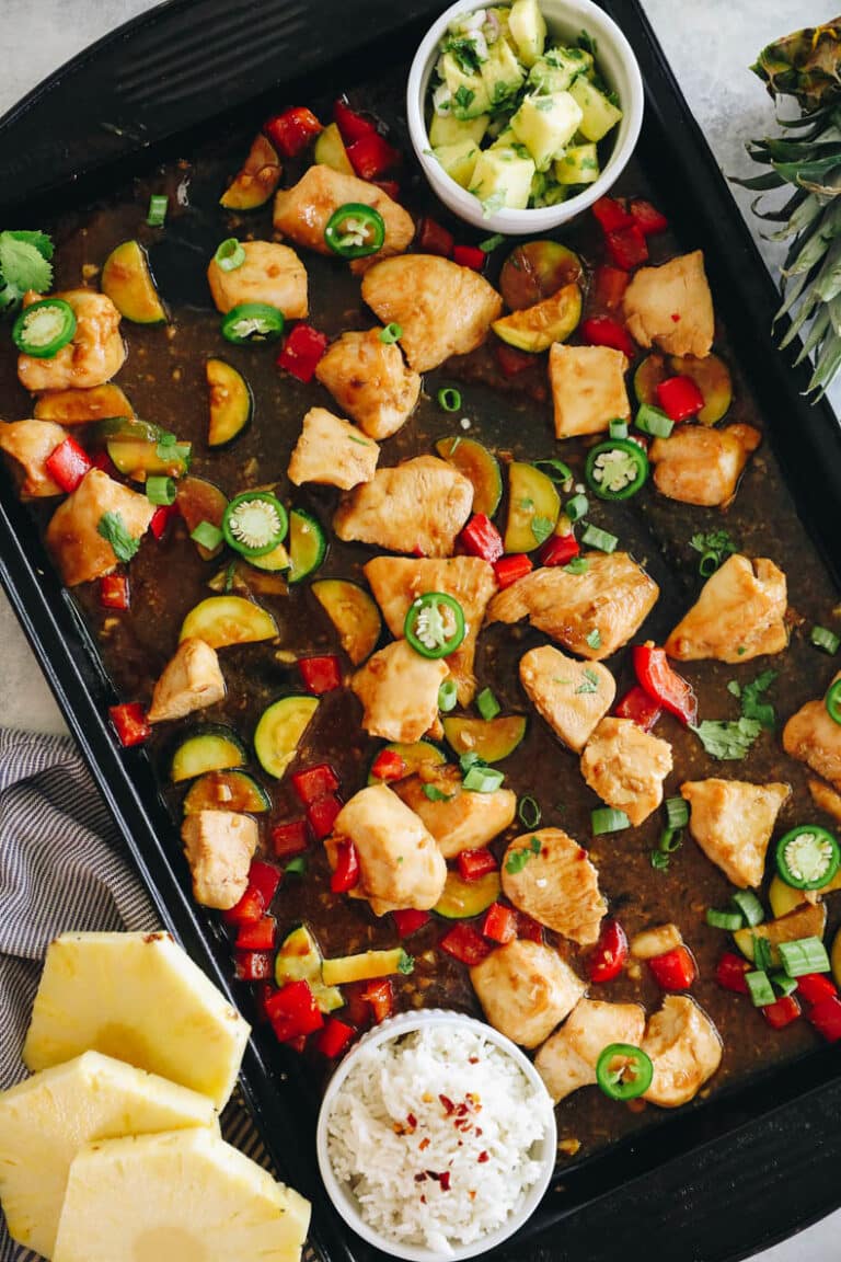Sheet Pan Pineapple Chicken - The Healthy Maven