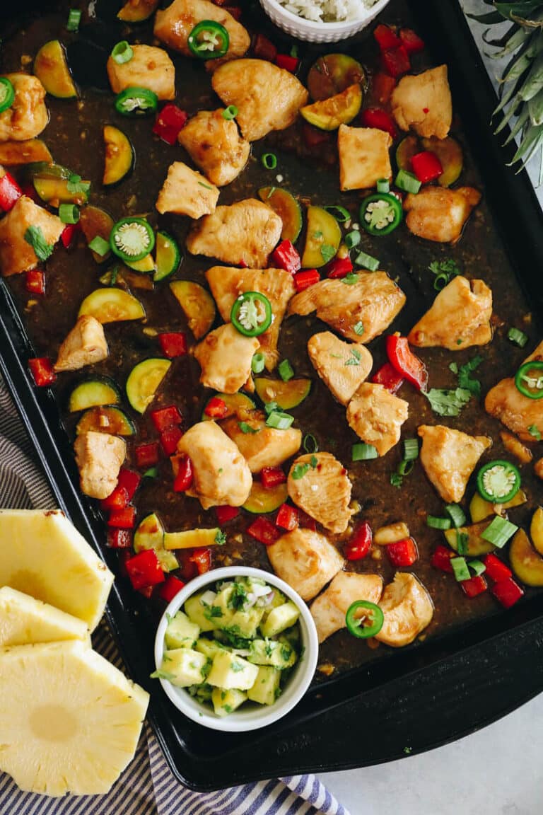 Sheet Pan Pineapple Chicken - The Healthy Maven