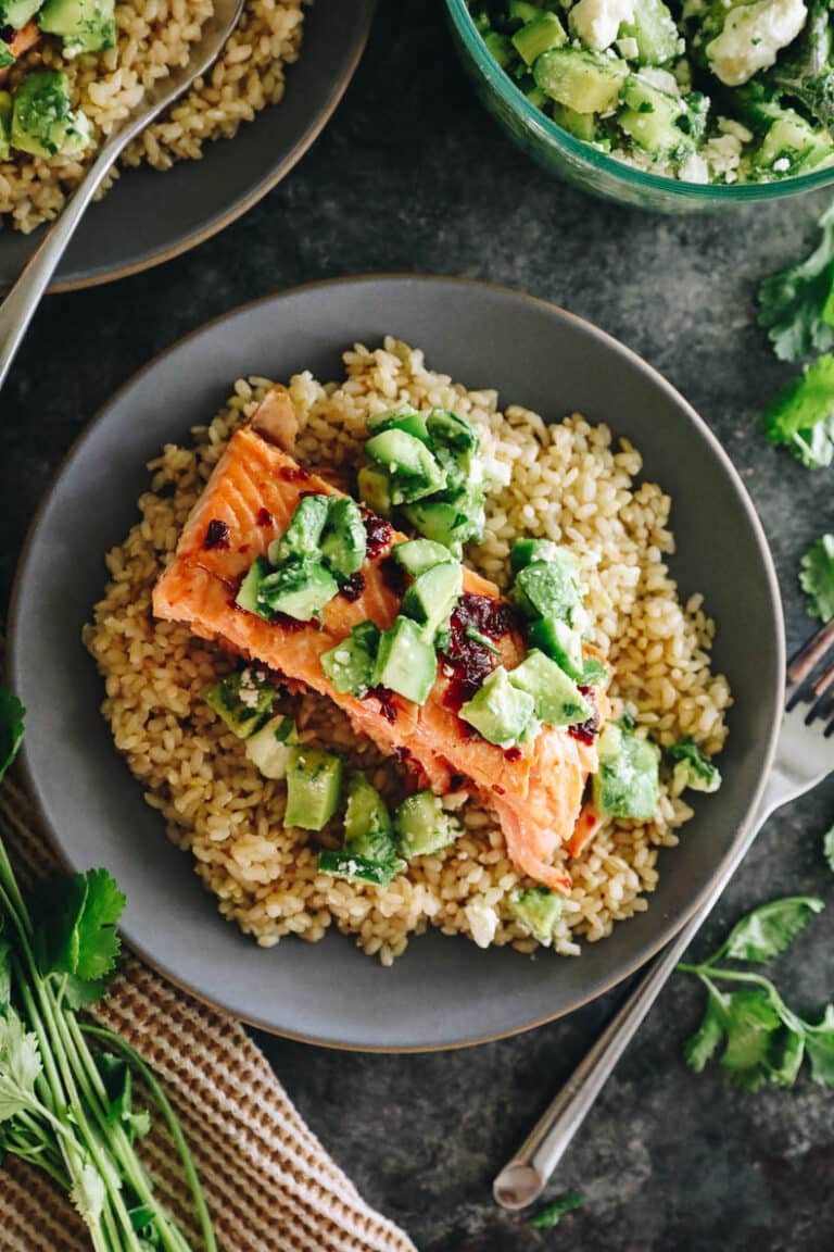 Chipotle Baked Salmon with Avocado Salsa - The Healthy Maven