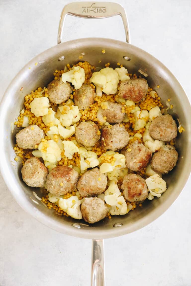 One Pot Za'atar Turkey Meatballs and Couscous - The Healthy Maven