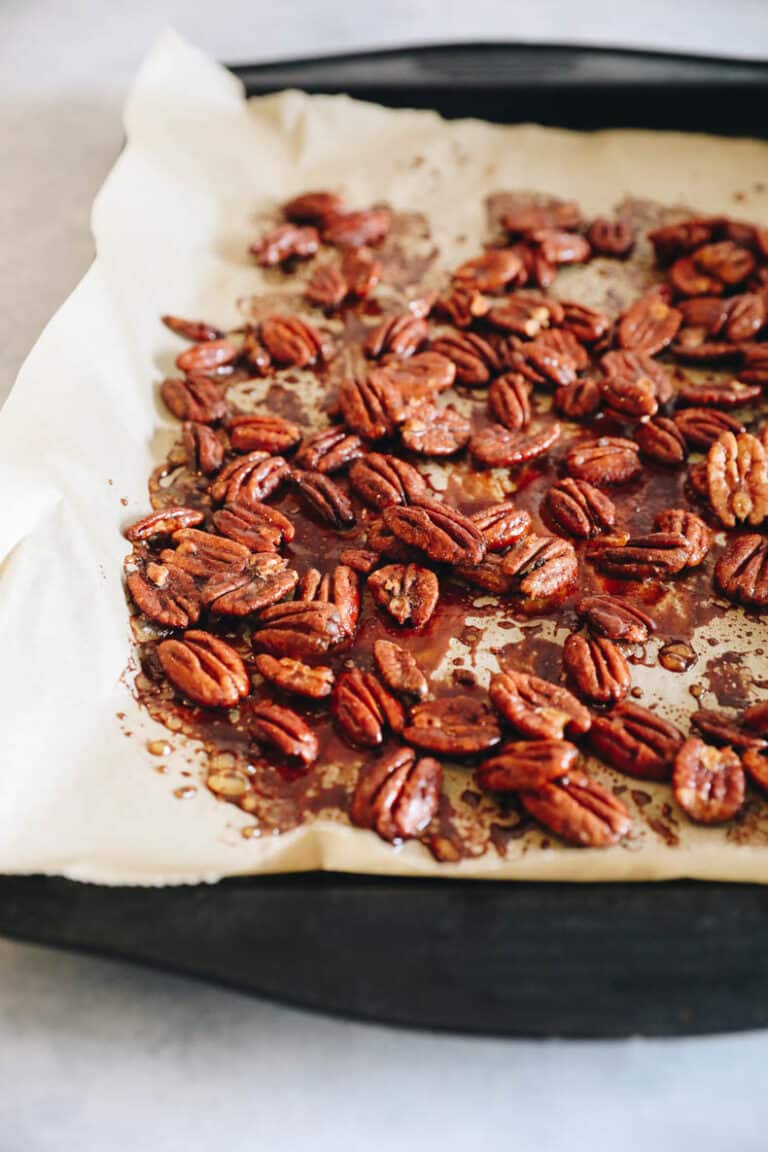 Sweet and Spicy Roasted Pecans - The Healthy Maven